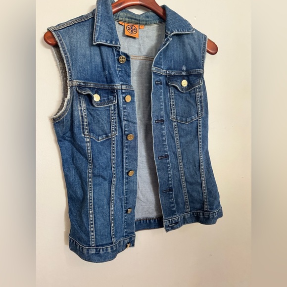 Tory Burch | Jackets & Coats | Tory Burch Denim Vest | Poshmark